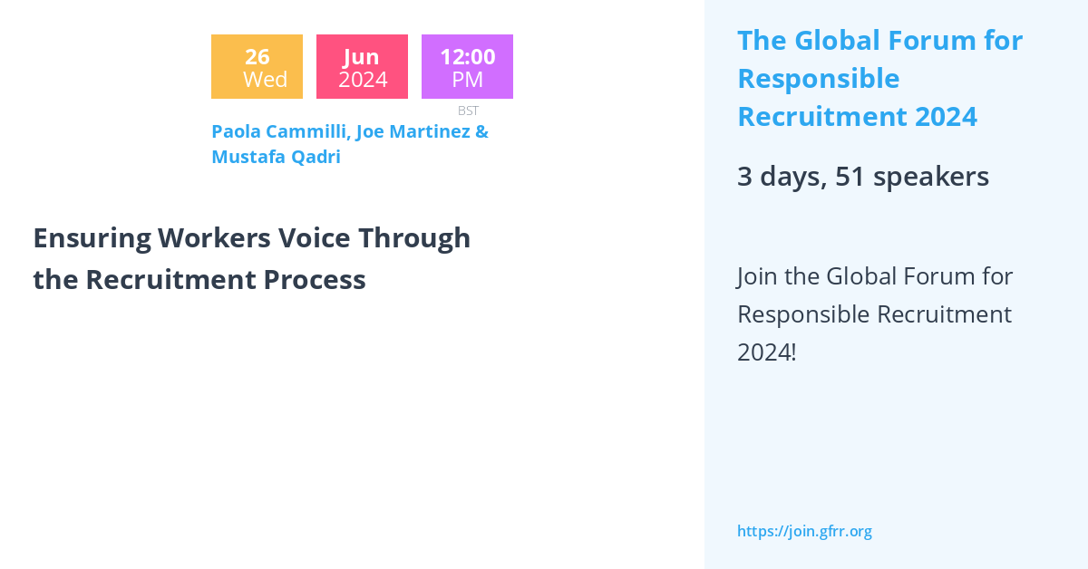 Joe Martinez - The Global Forum for Responsible Recruitment 2024