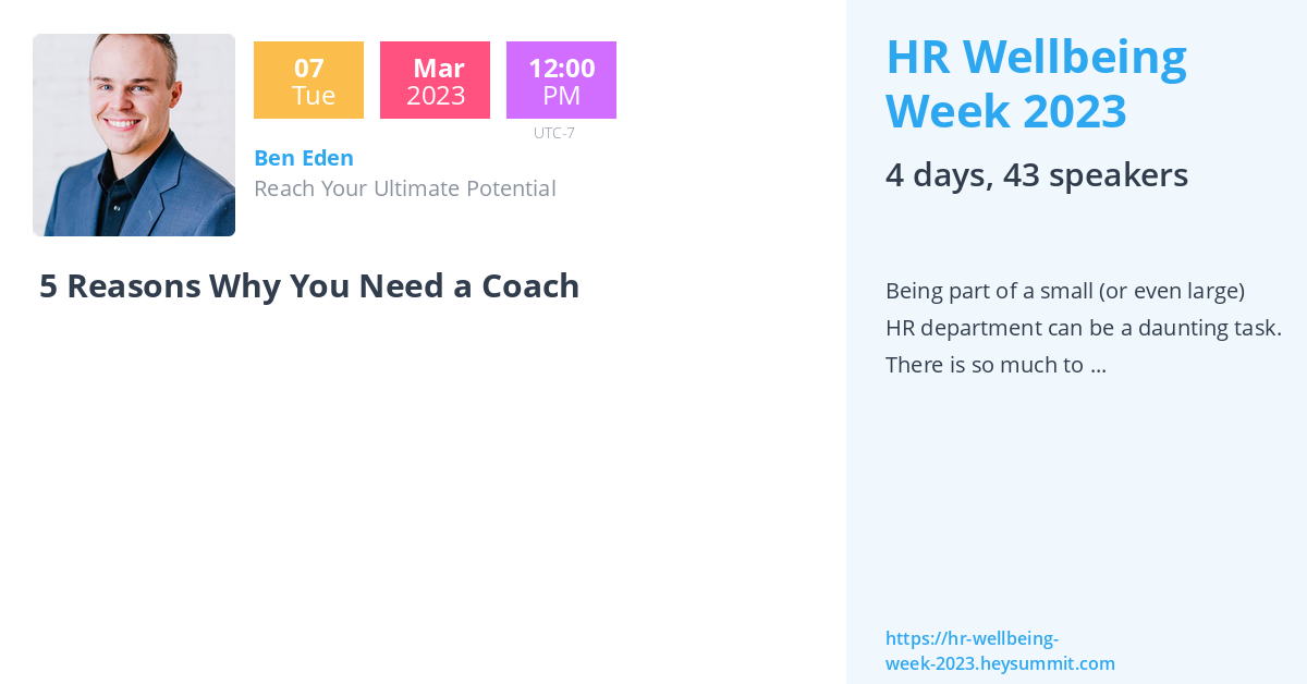 Ben Eden - HR Wellbeing Week 2023