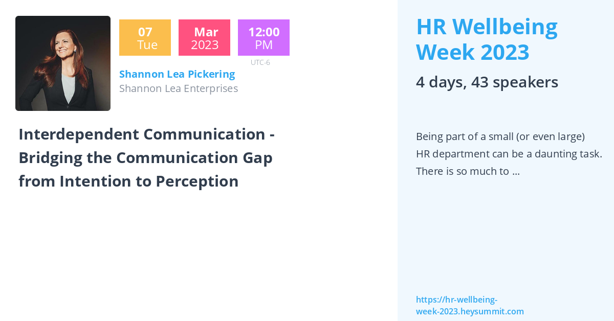 Shannon Lea Pickering - HR Wellbeing Week 2023
