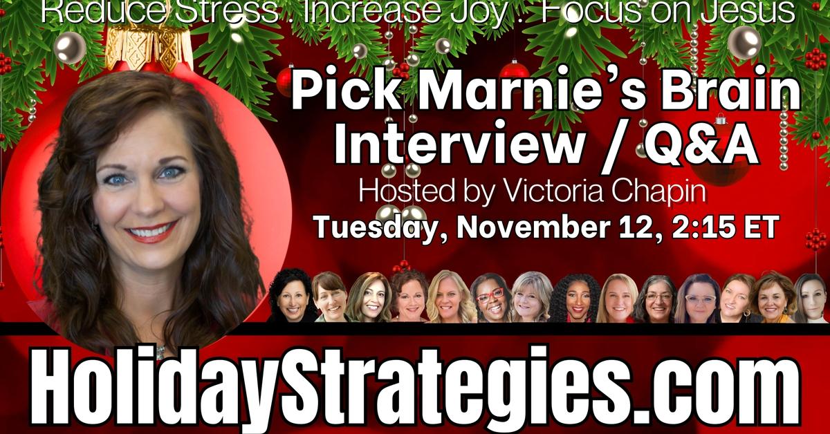 Pick Marnie's Brain Interview/Q&A hosted by Victoria Chapin