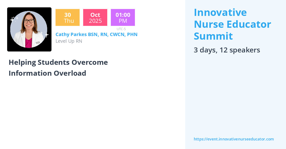 Cathy Parkes BSN, RN, CWCN, PHN - Innovative Nurse Educator Summit