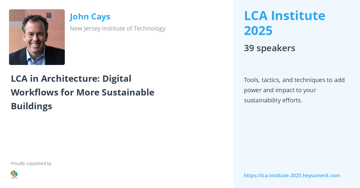 LCA in Architecture: Digital Workflows for More Sustainable Buildings
