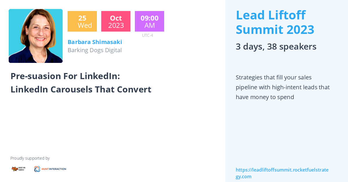 Barbara Shimasaki - Lead Liftoff Summit 2023