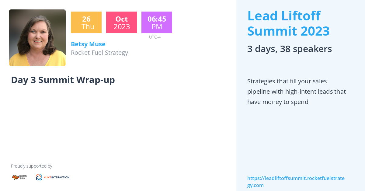 Betsy Muse - Lead Liftoff Summit 2023