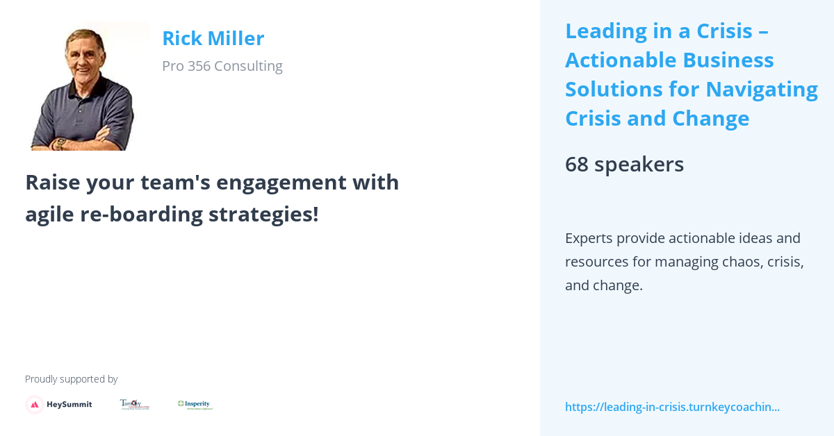 Rick Miller - Leading in a Crisis – Actionable Business Solutions for ...