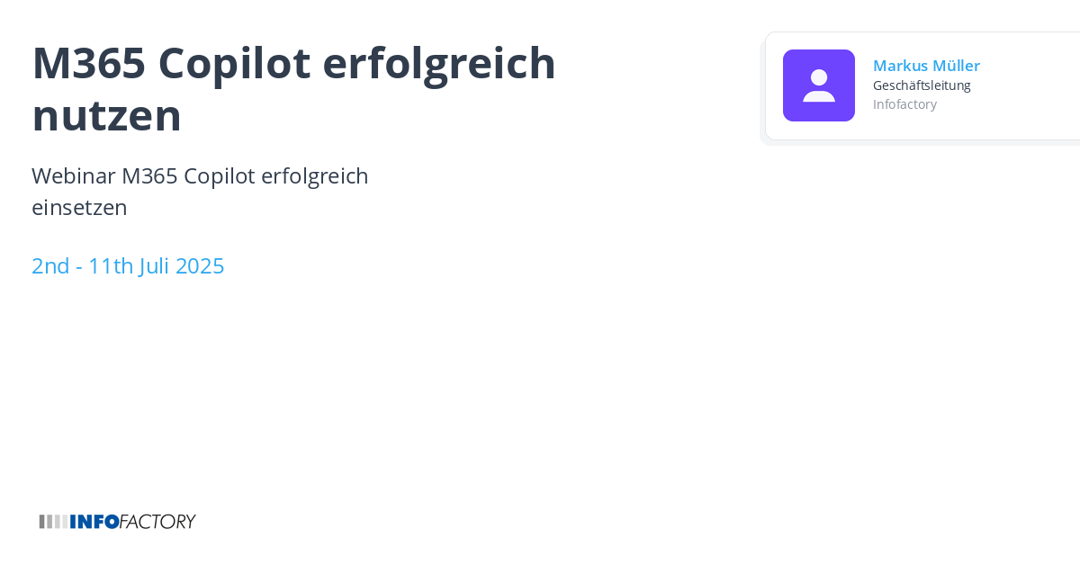 Programm - M365 Copilot erfolgreich nutzen