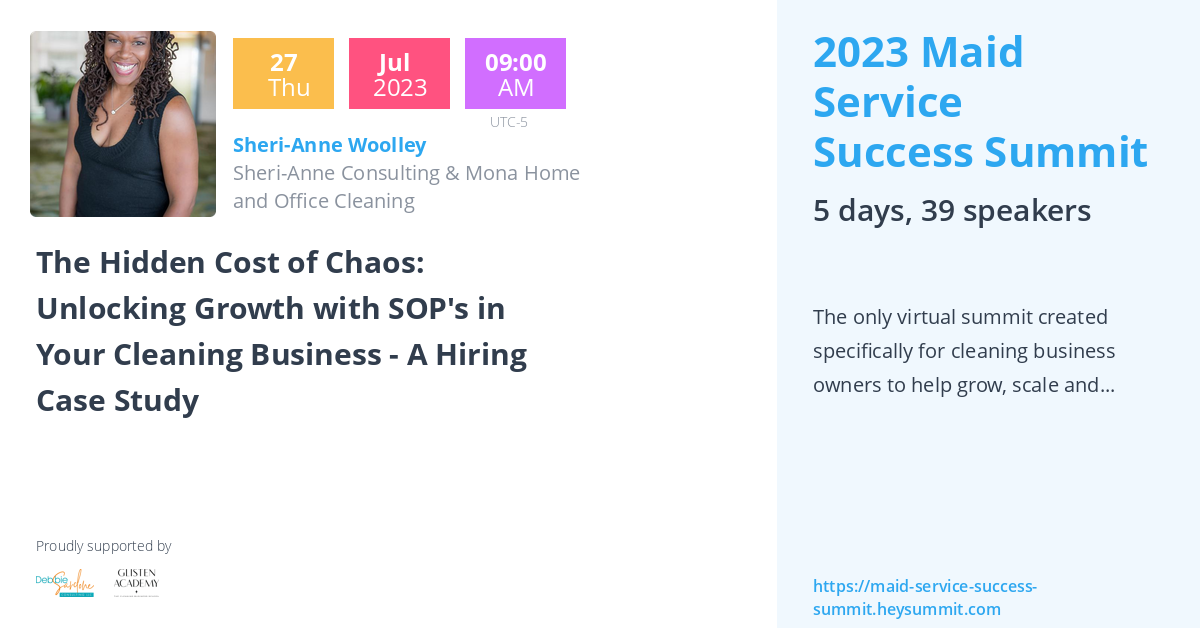 Sheri-Anne Woolley - 2023 Maid Service Success Summit