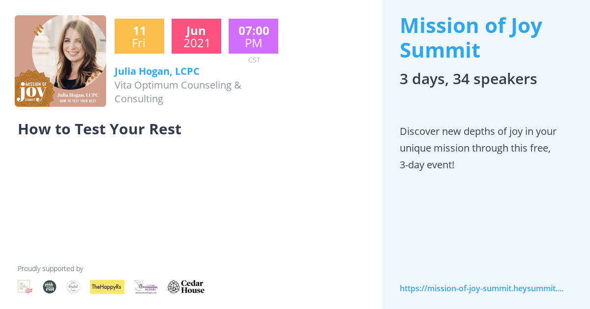 Julia Hogan, LCPC - Mission of Joy Summit