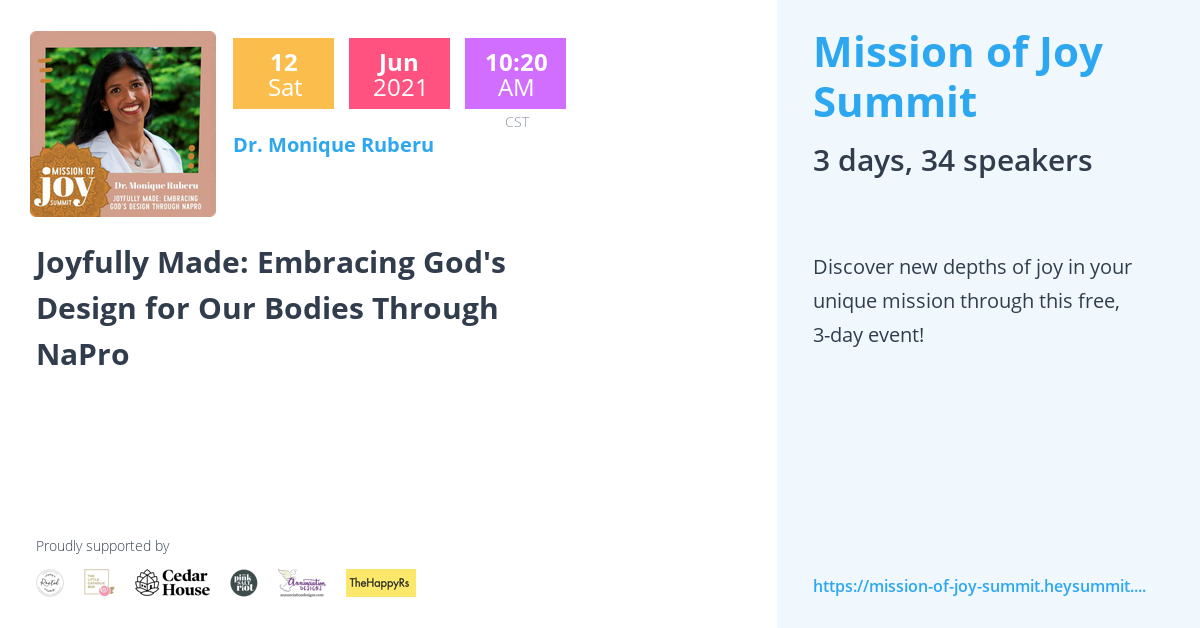 Dr. Monique Ruberu - Mission of Joy Summit