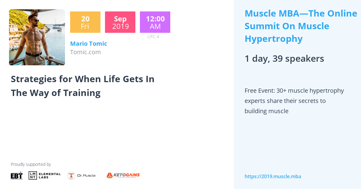 Mario Tomic - Muscle MBA—The Online Summit On Muscle Hypertrophy