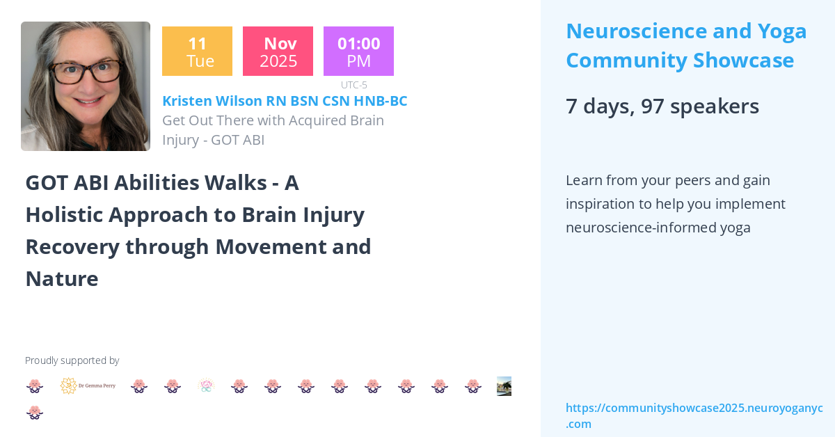 Kristen Wilson RN BSN CSN HNB-BC - Neuroscience and Yoga Community Showcase