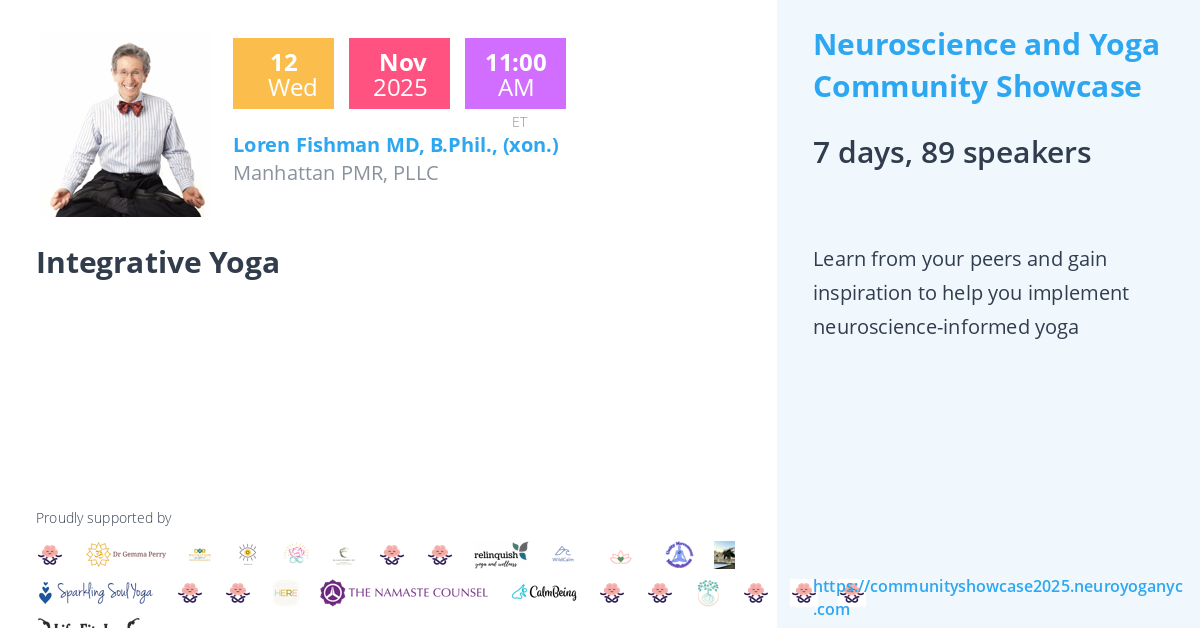 Loren Fishman MD, B.Phil., (xon.) - Neuroscience and Yoga Community ...