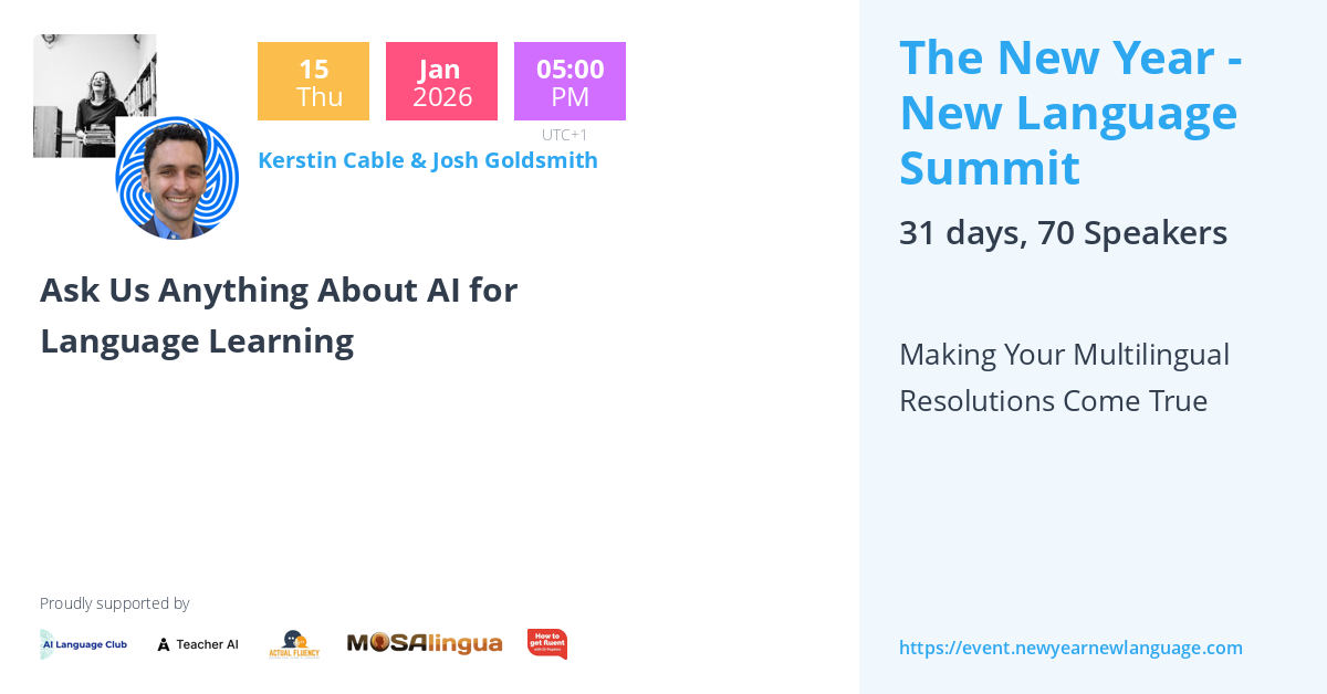 Josh Goldsmith - The New Year - New Language Summit