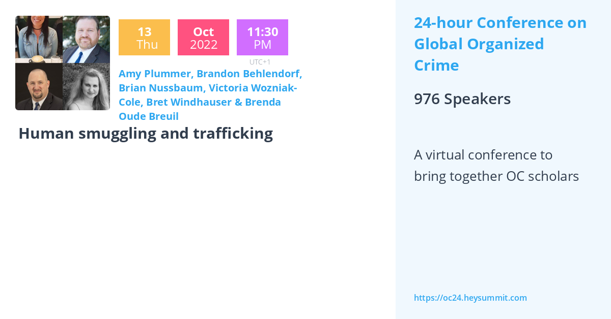 Amy Plummer - 24-hour Conference on Global Organized Crime