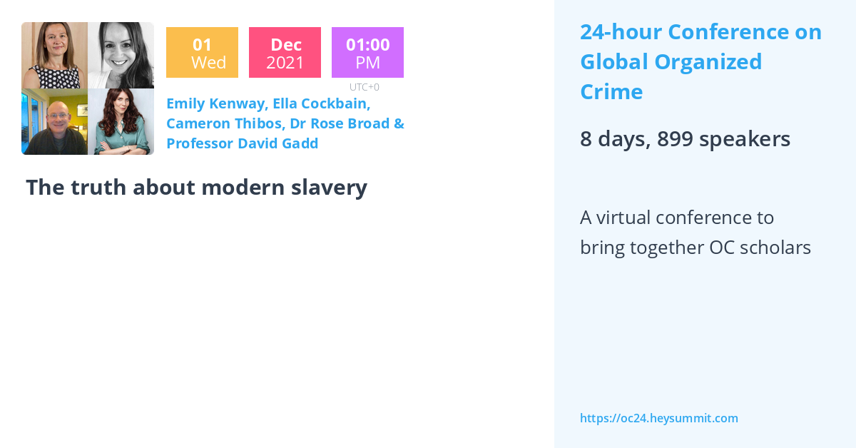 Emily Kenway - 24-hour Conference on Global Organized Crime