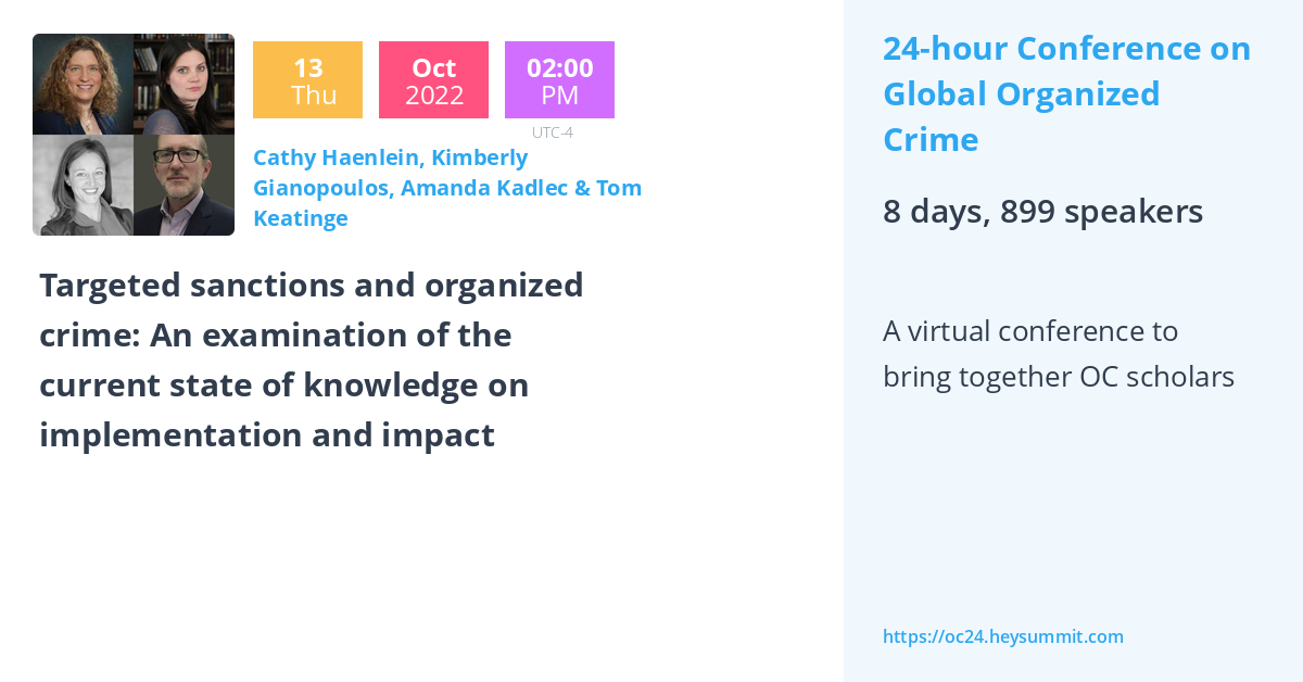 Kimberly Gianopoulos - 24-hour Conference on Global Organized Crime