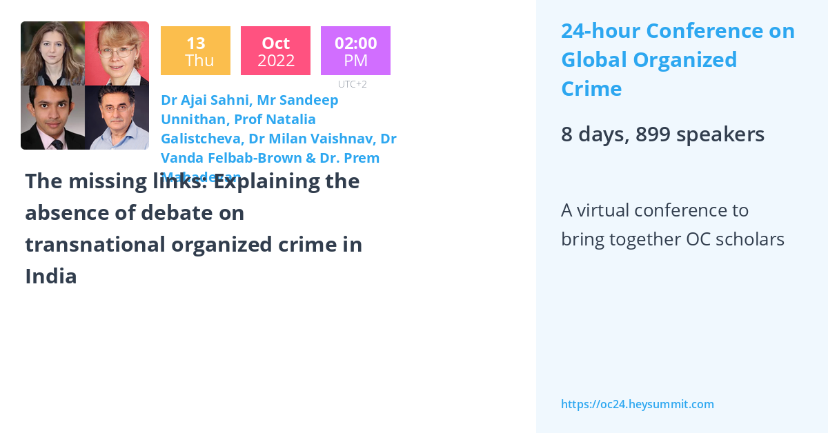 Dr Vanda Felbab-Brown - 24-hour Conference on Global Organized Crime