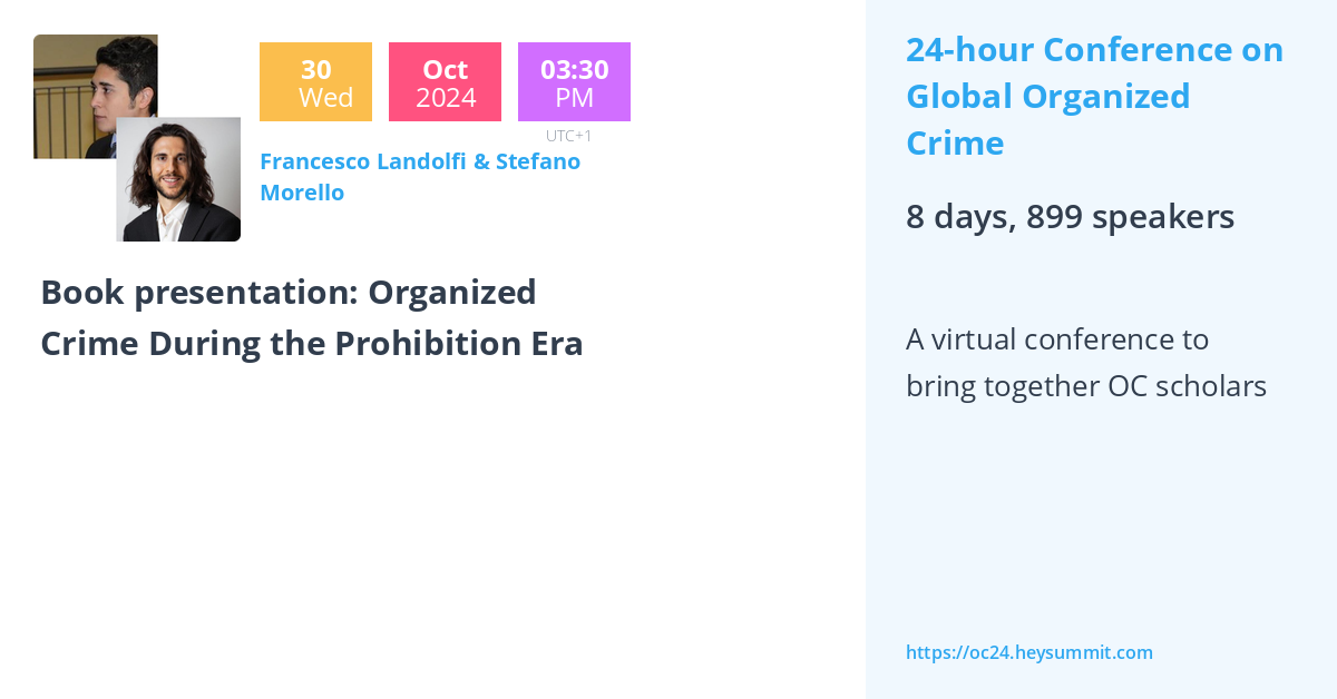 Book presentation: Organized Crime During the Prohibition Era