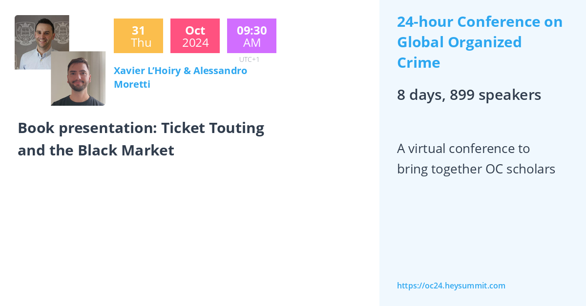 Book presentation: Ticket Touting and the Black Market