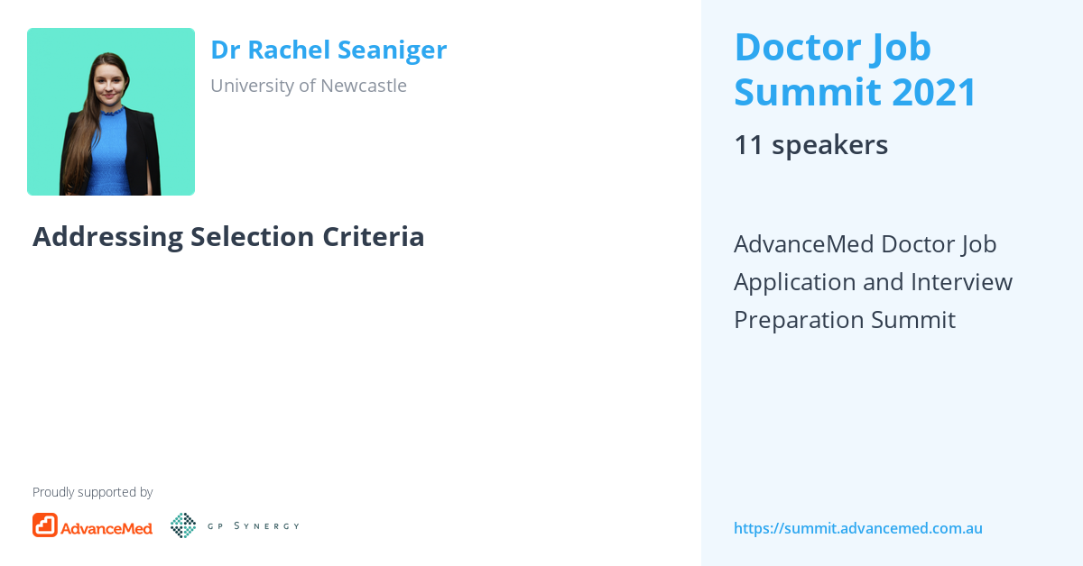 Addressing Selection Criteria