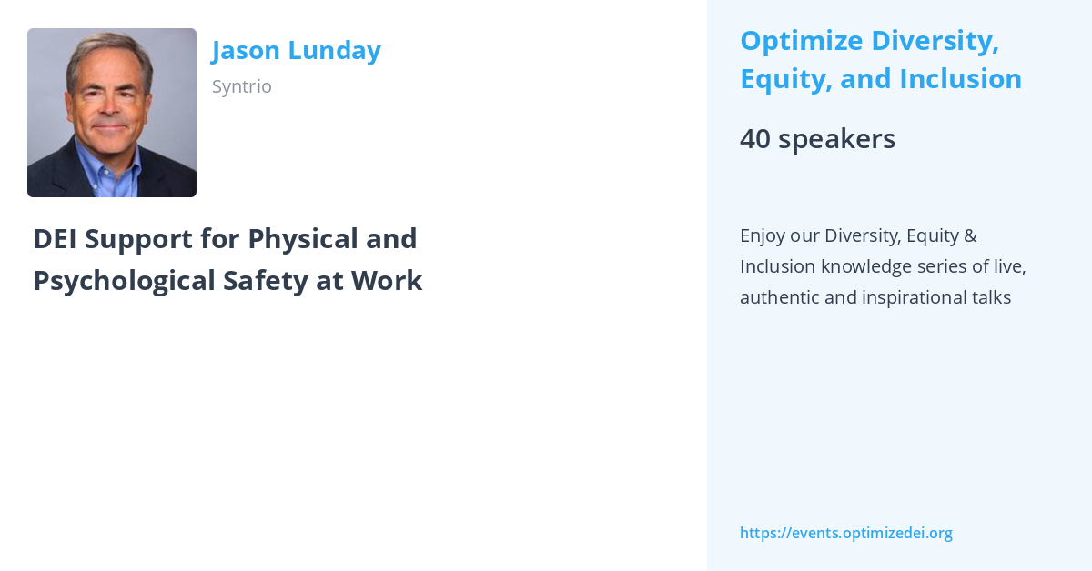 Jason Lunday - Optimize Diversity, Equity, and Inclusion