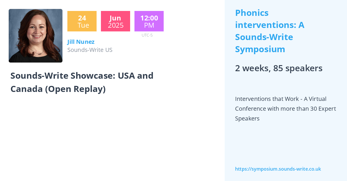 Sounds-Write Showcase: USA and Canada (Open Replay)