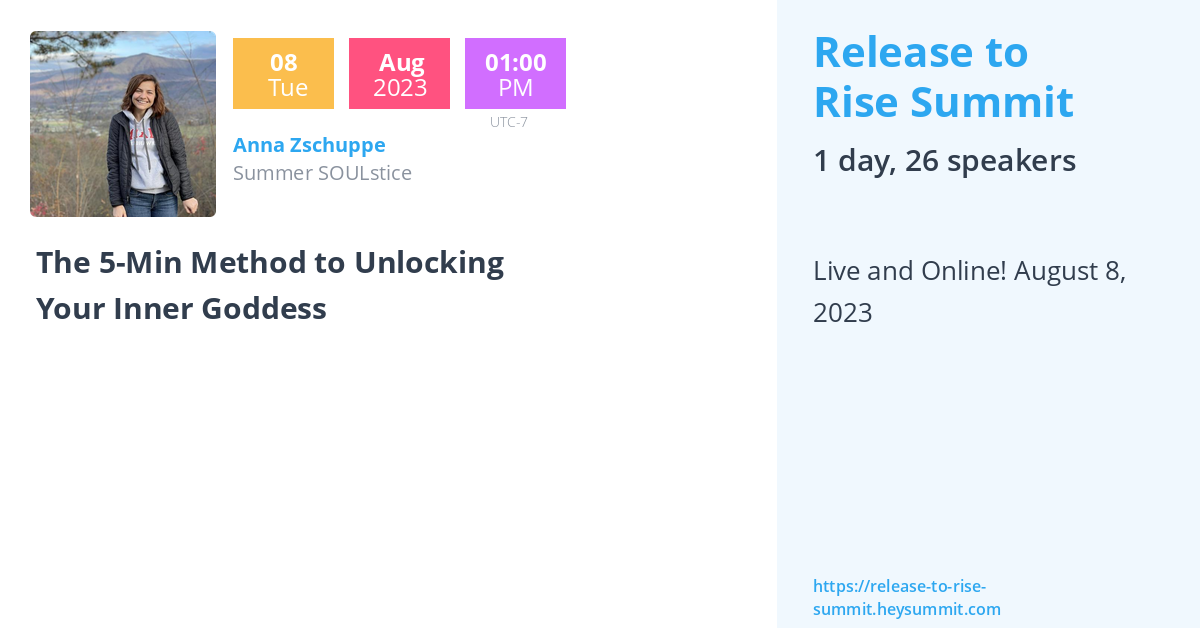 Anna Zschuppe - Release to Rise Summit