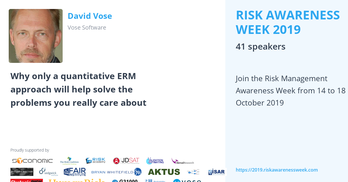 David Vose - RISK AWARENESS WEEK 2019