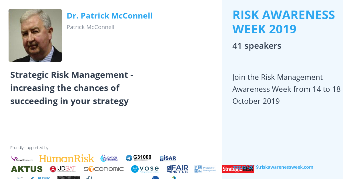 Dr. Patrick McConnell - RISK AWARENESS WEEK 2019