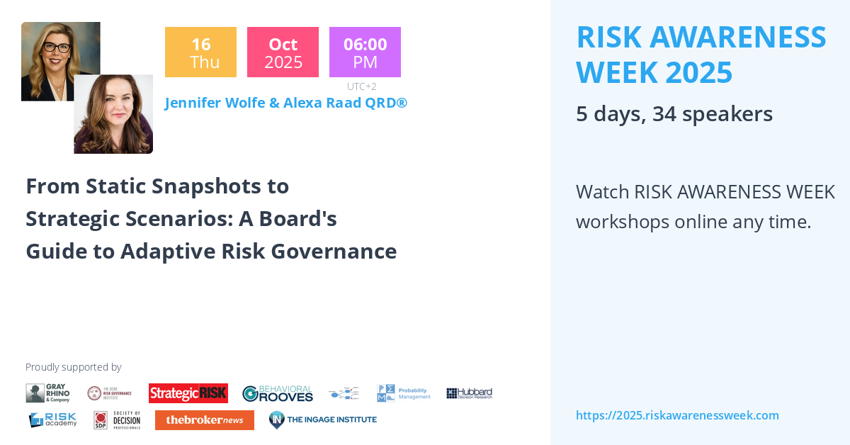Jennifer Wolfe - RISK AWARENESS WEEK 2025