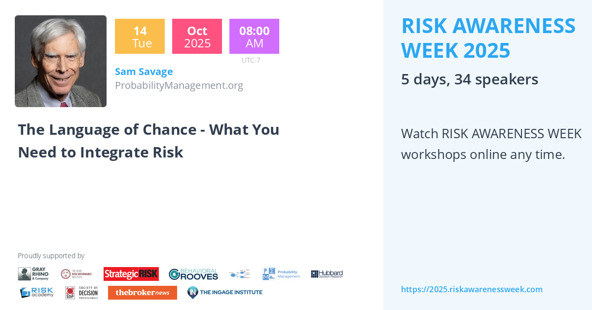 The Language of Chance - What You Need to Integrate Risk