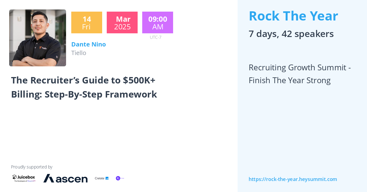 The Recruiter’s Guide to $500K+ Billing: Step-By-Step Framework