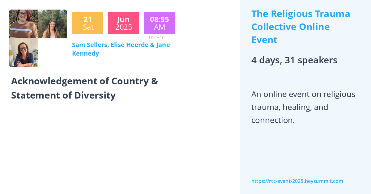 Acknowledgement of Country & Statement of Diversity