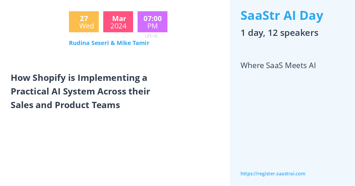 Rudina Seseri - SaaStr AI Day