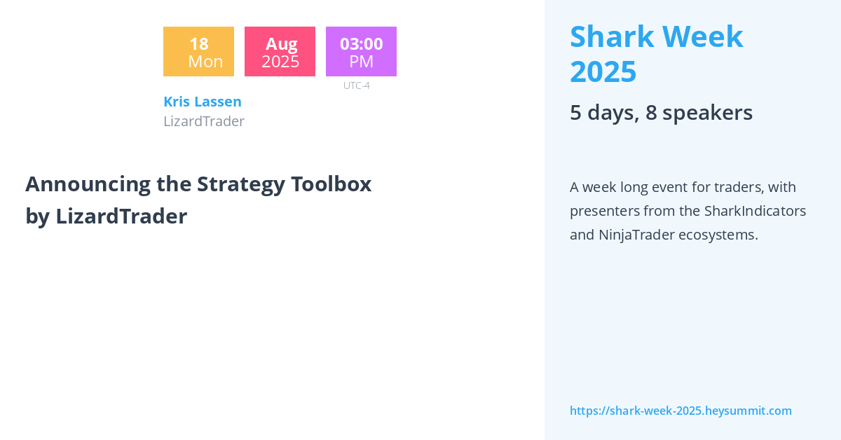Announcing the Strategy Toolbox by LizardTrader