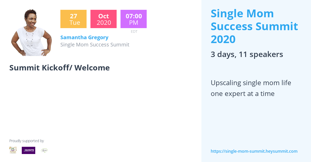 Samantha Gregory - Single Mom Success Summit 2020