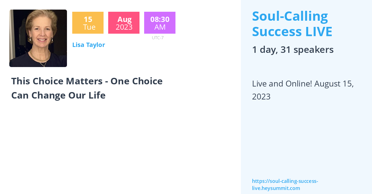Lisa Taylor - Soul-Calling Success LIVE