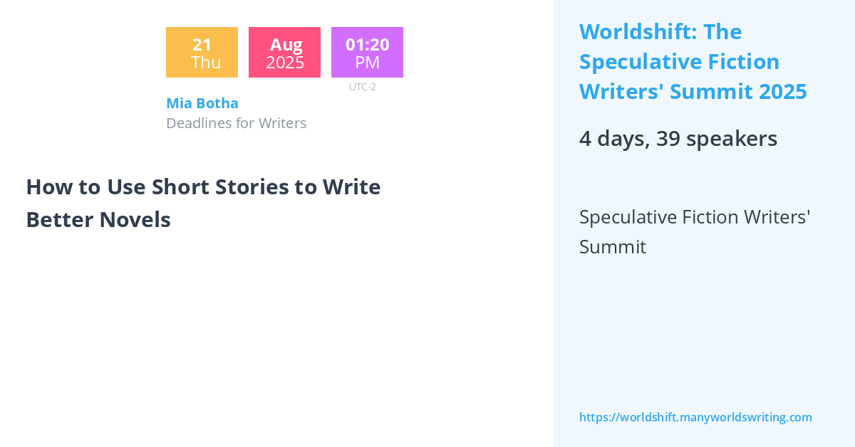 Mia Botha - Worldshift: The Speculative Fiction Writers' Summit 2025