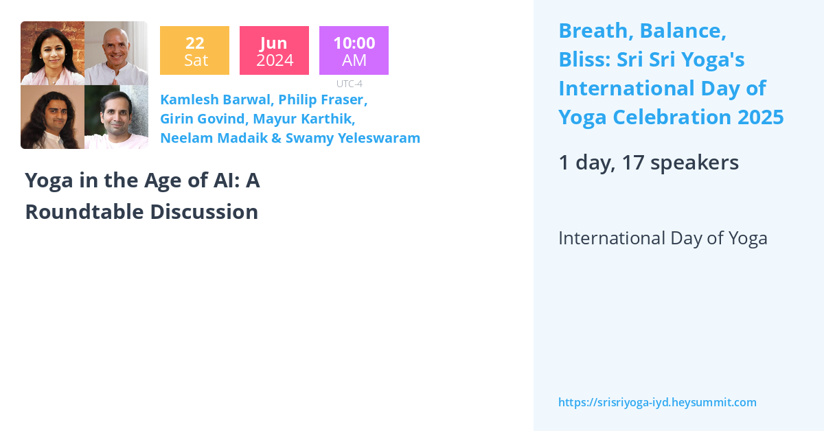 Mayur Karthik - Breath, Balance, Bliss: Sri Sri Yoga's International ...