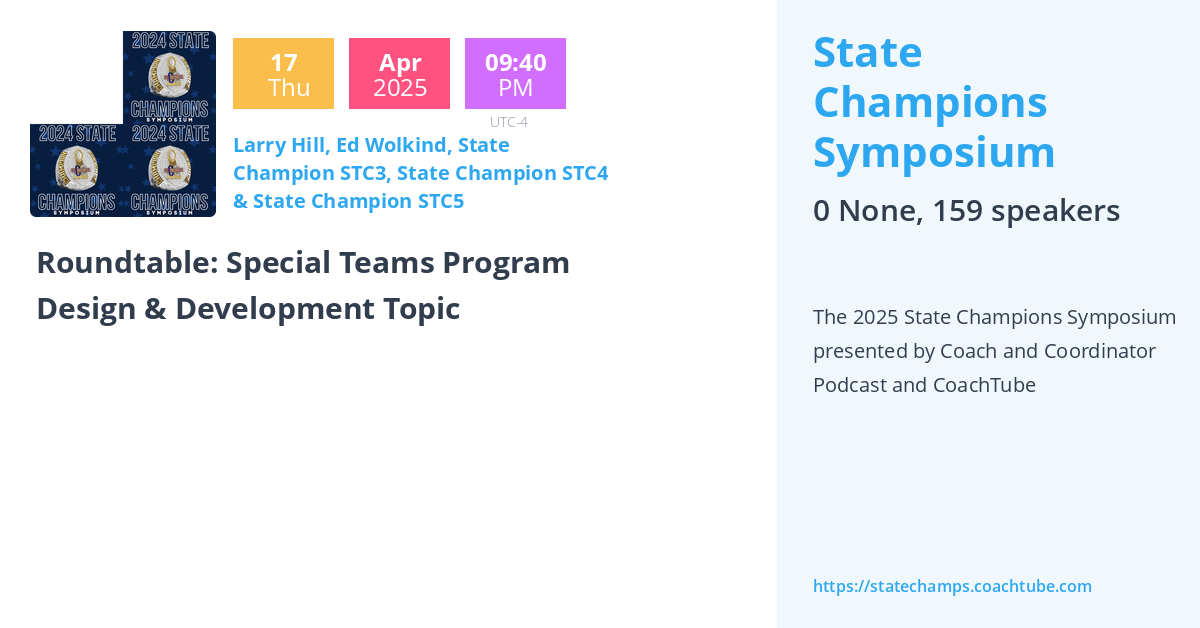 State Champion STC4 - State Champions Symposium