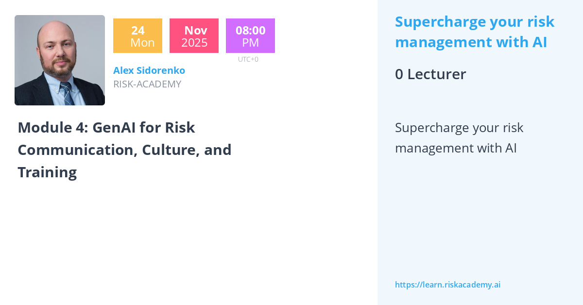 Module 4: GenAI for Risk Communication, Culture, and Training