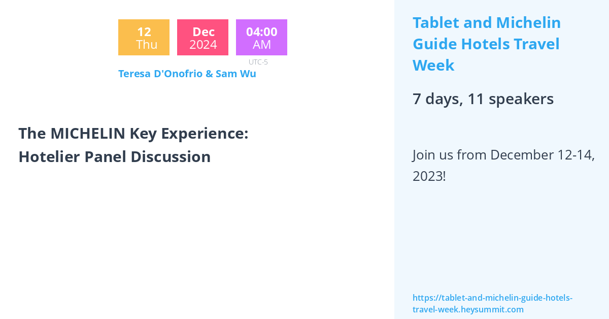 The MICHELIN Key Experience: Hotelier Panel Discussion