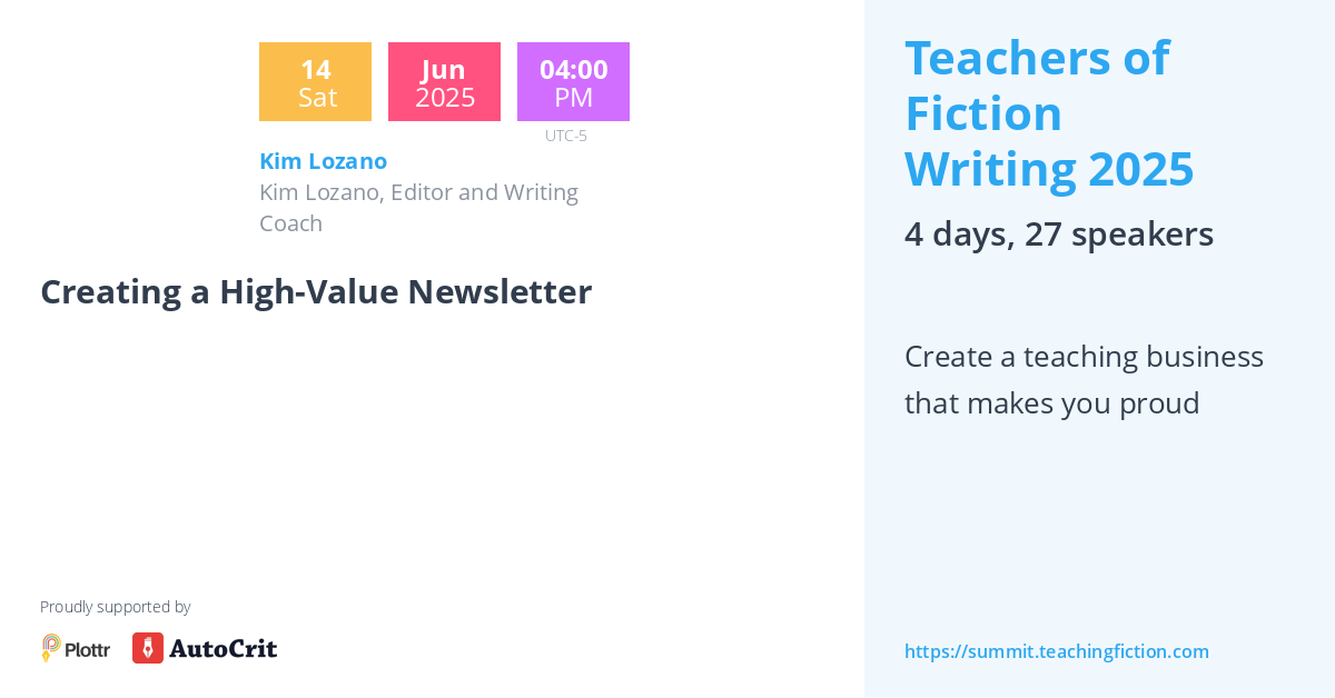 Kim Lozano - Teachers of Fiction Writing 2025
