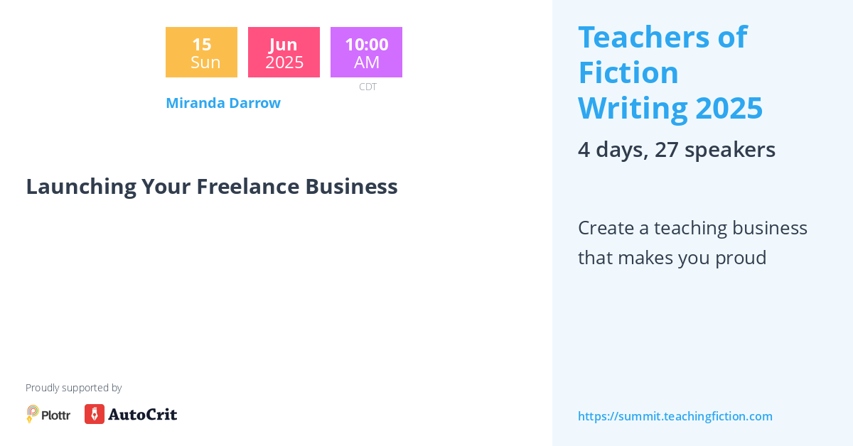 Miranda Darrow - Teachers of Fiction Writing 2025