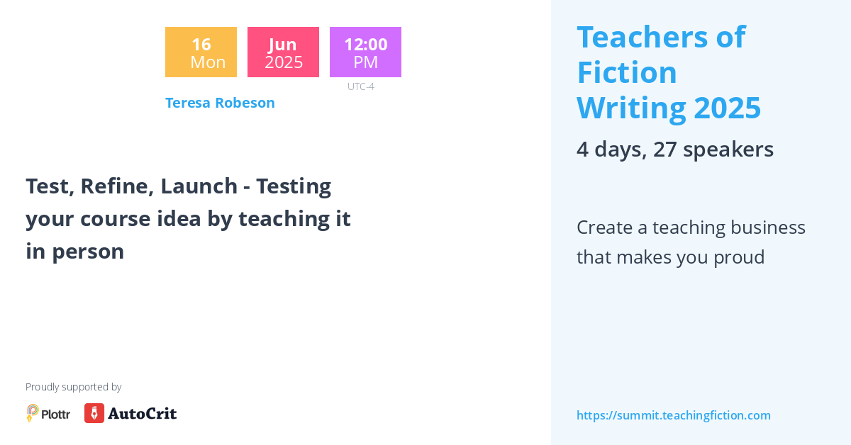 Test, Refine, Launch - Testing your course idea by teaching it in person