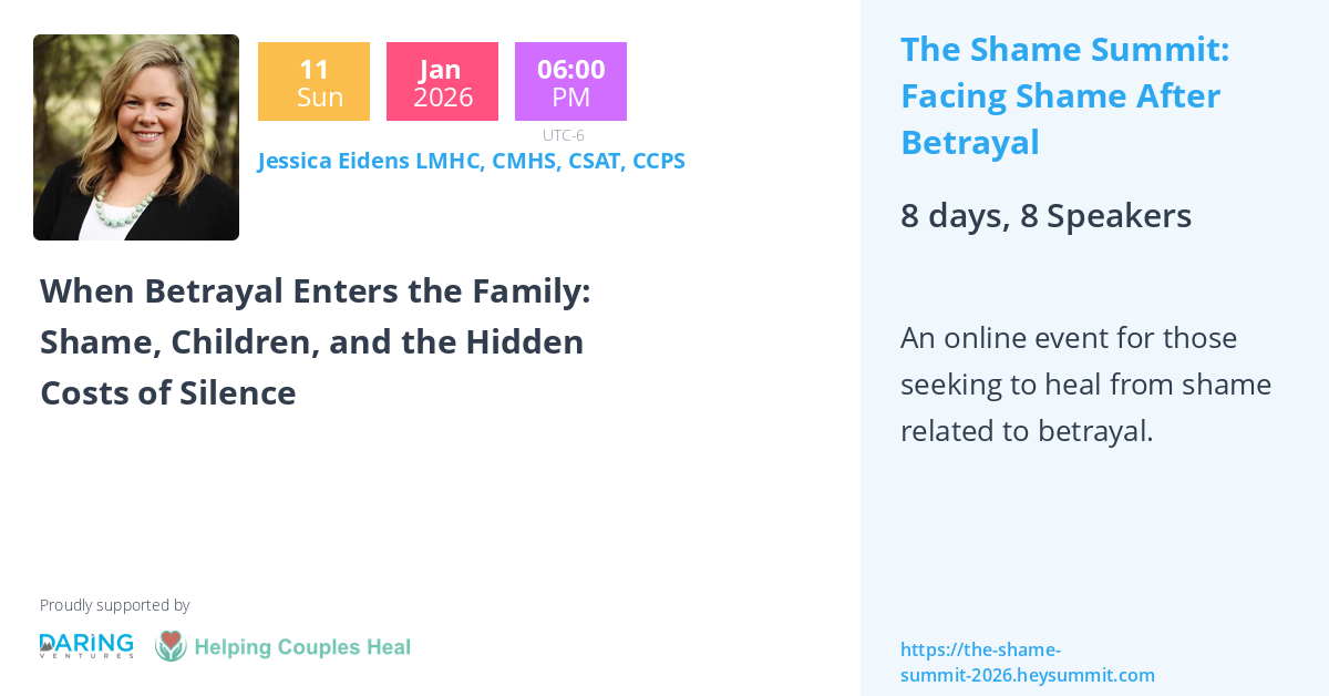 Jessica Eidens LMHC, CMHS, CSAT, CCPS - The Shame Summit: Facing Shame ...