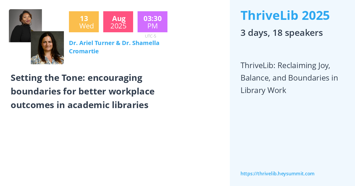 Dr. Ariel Turner - ThriveLib 2025