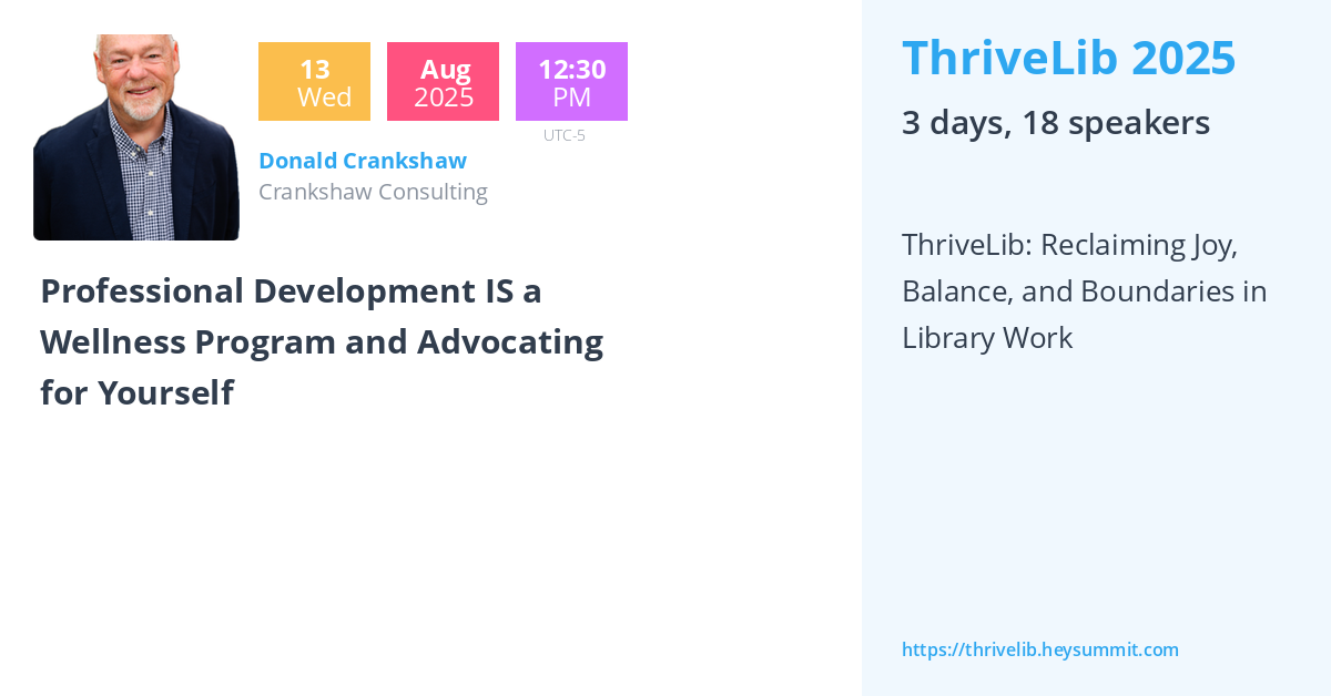 Donald Crankshaw - ThriveLib 2025