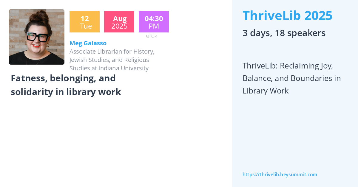 Meg Galasso - ThriveLib 2025