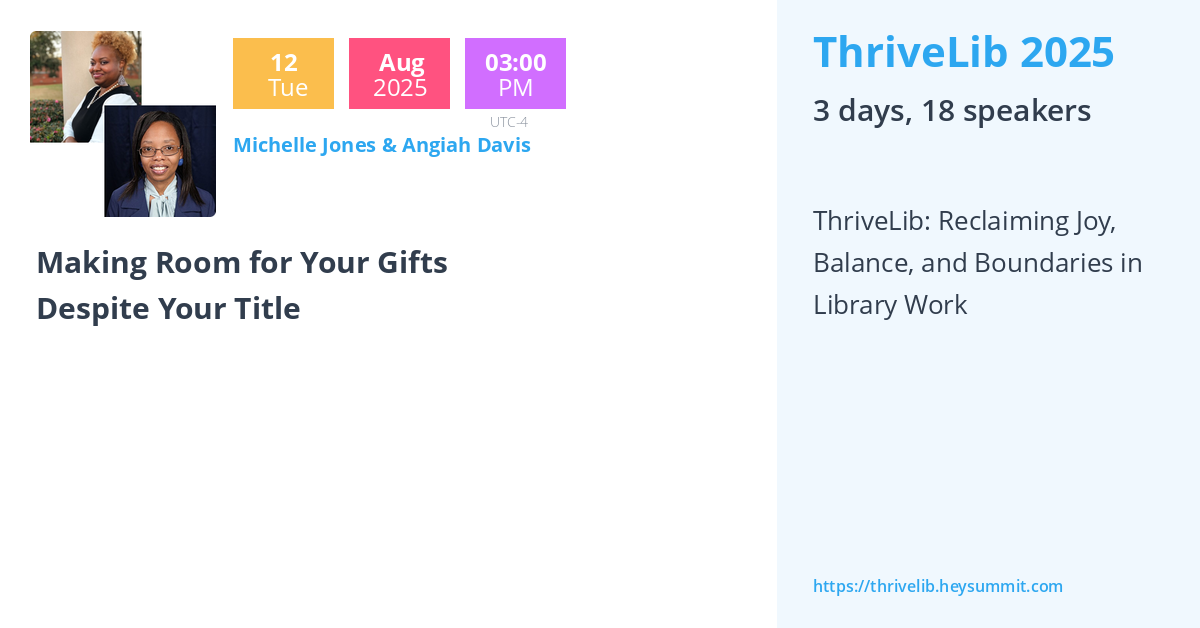 Michelle Jones - ThriveLib 2025